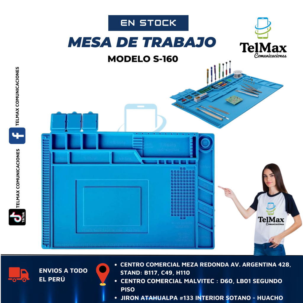 MESA DE TRABAJO GRANDE ANTIESTÁTICA S160 | Telmax