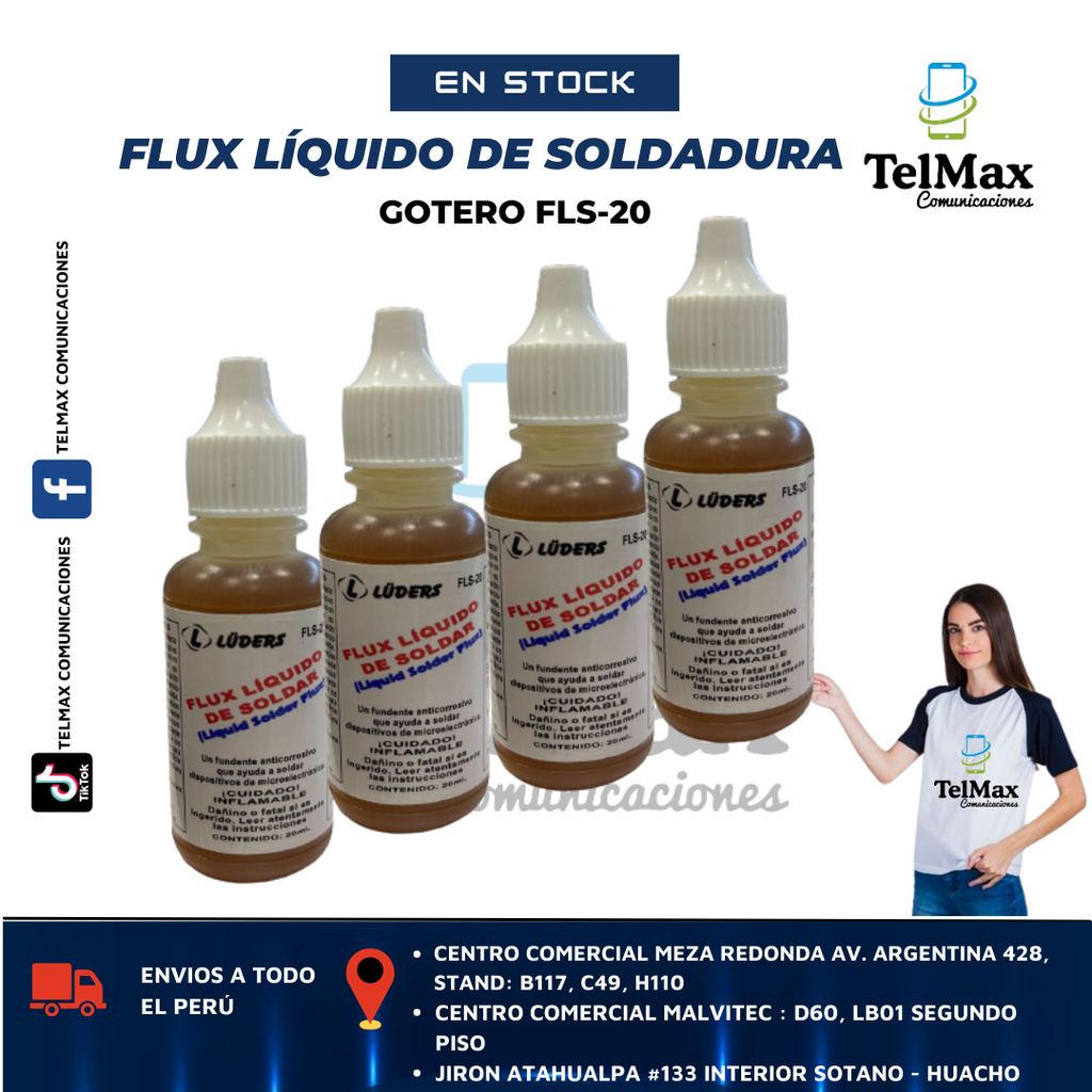 FLUX LÍQUIDO SOLDADURA GOTERO FLS-20 | Telmax