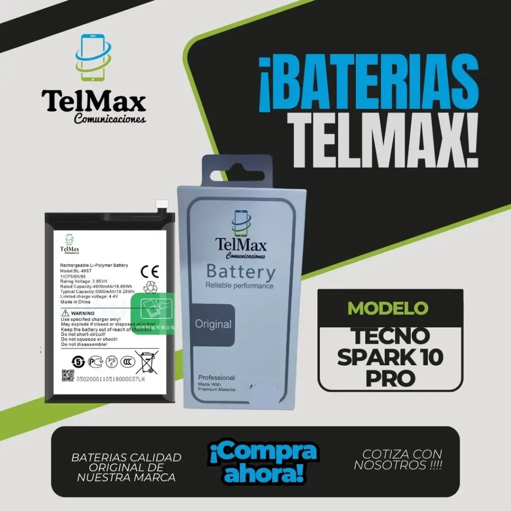 BATERIA PARA TECNO SPARK 10 PRO (BL-49ST)(ORIGINAL) | Telmax